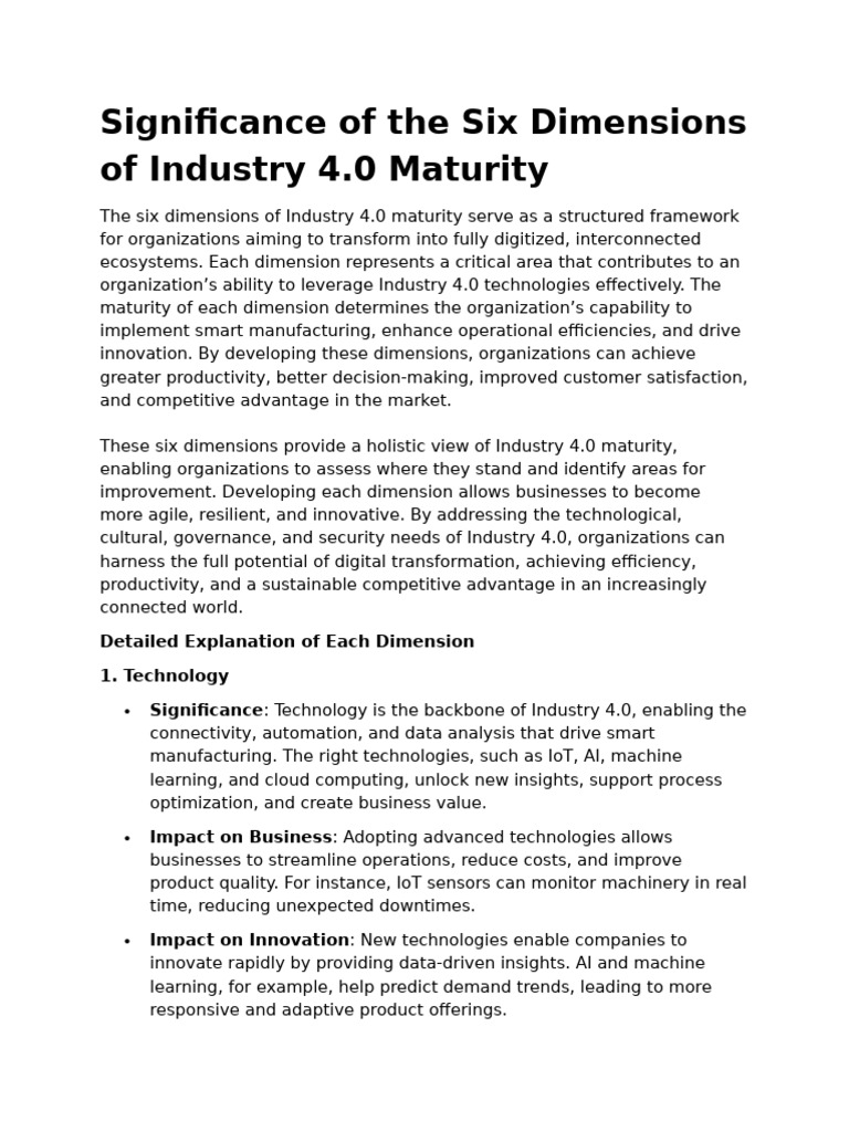 Six Dimensions of Industry 4.0 Maturity | PDF | Computer Security ...