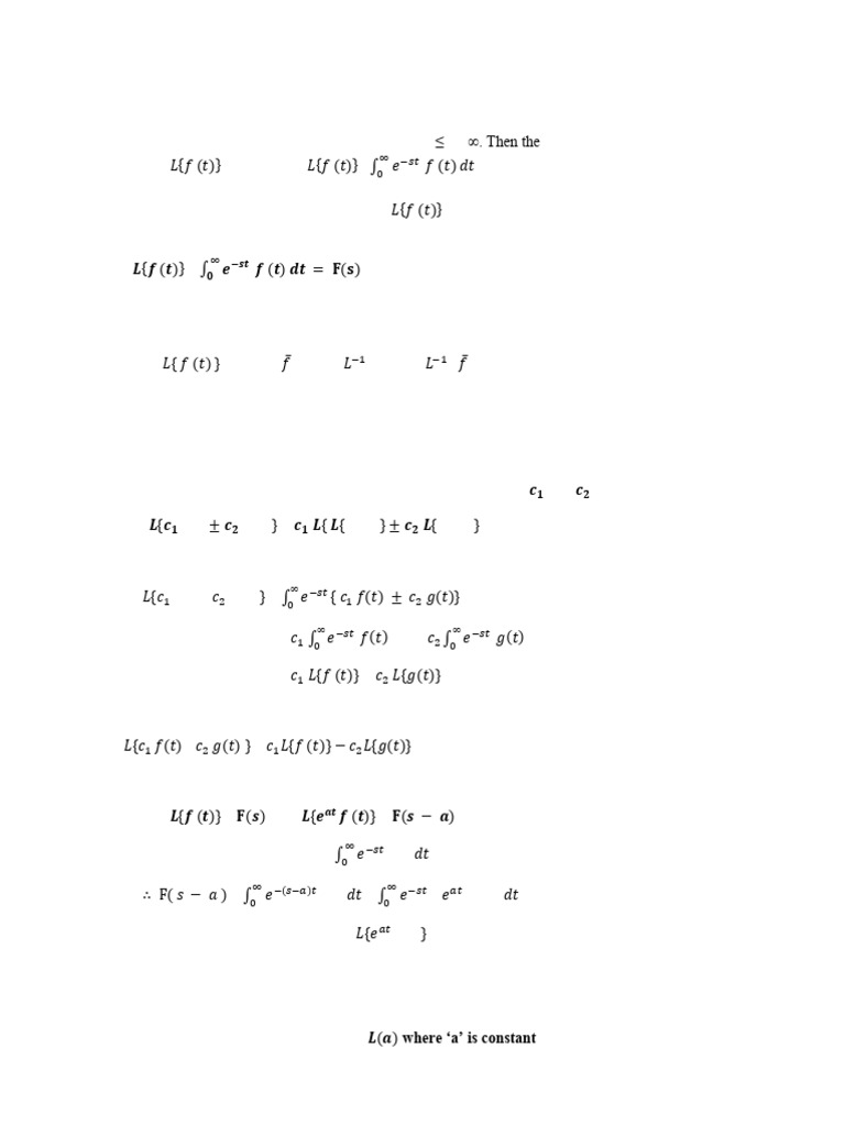 Laplace Transforms notes | PDF | Function (Mathematics) | Real Number Laplace Transforms notes | PDF | Function (Mathematics) | Real Number