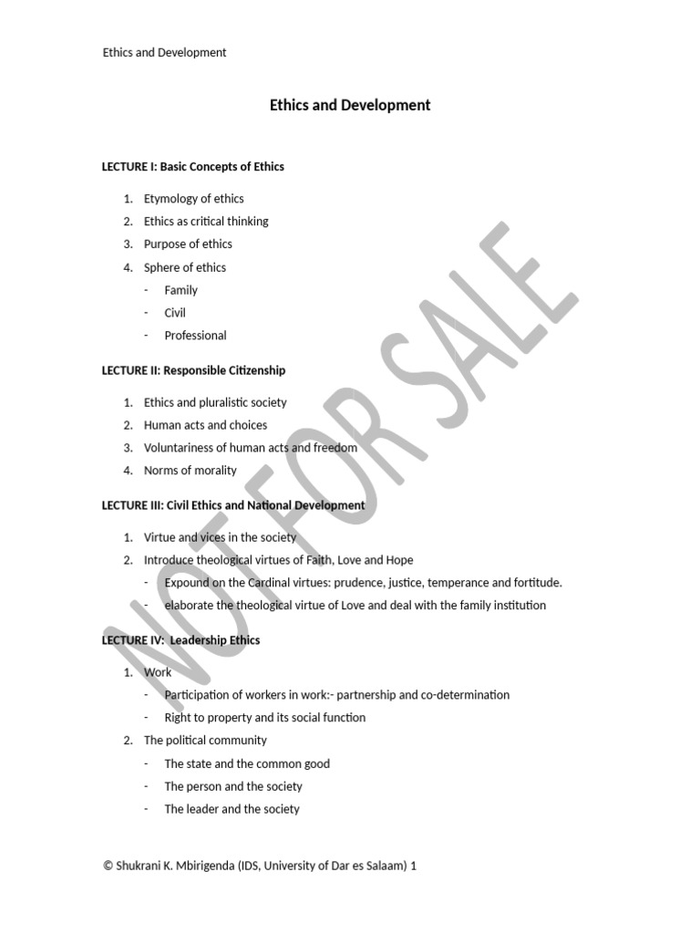 Ethics and Development - 2 | PDF | Morality | Marriage