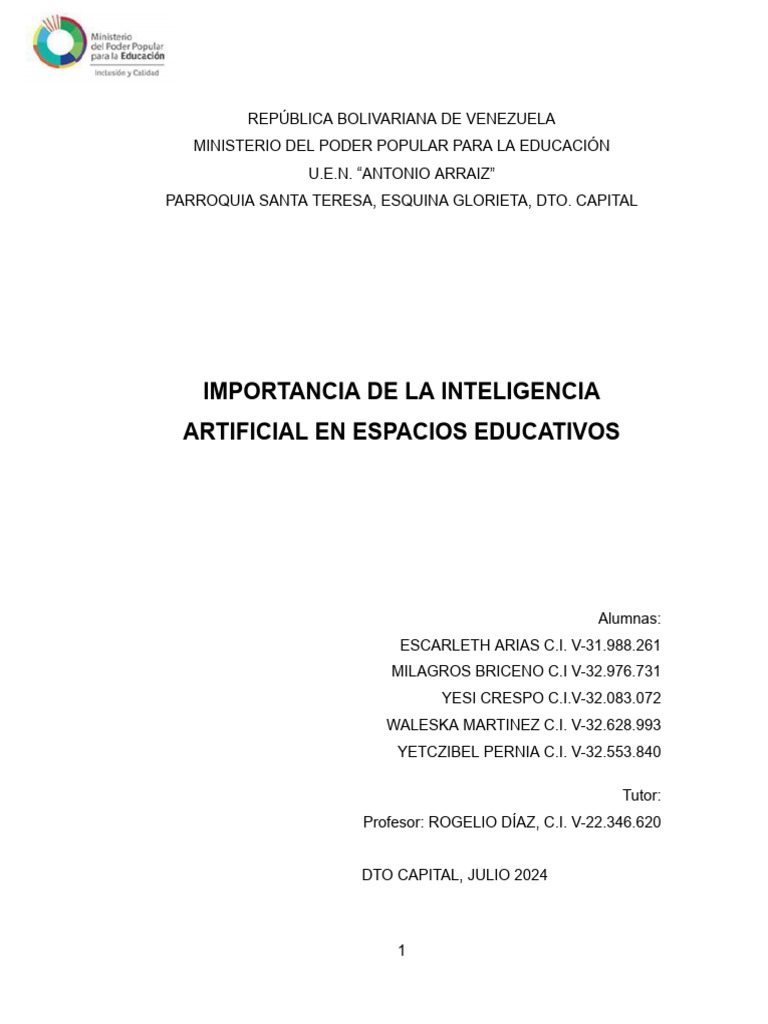 PROYECTO Ia-2docx-1 | PDF | Inteligencia artificial | Inteligencia (IA) y semántica