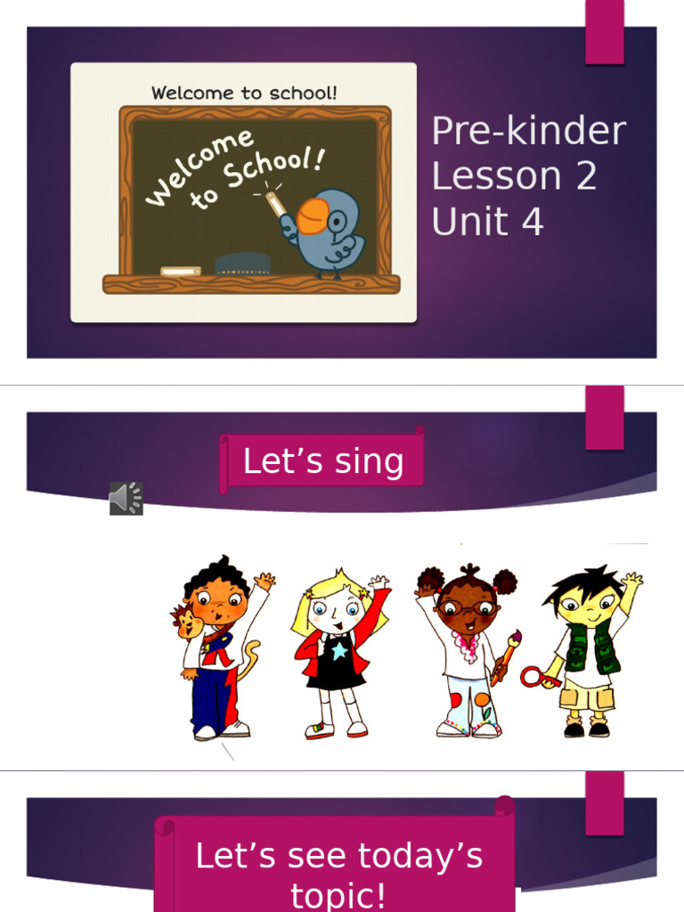 Pre-Kinder Unit 4 Class 1 | PDF