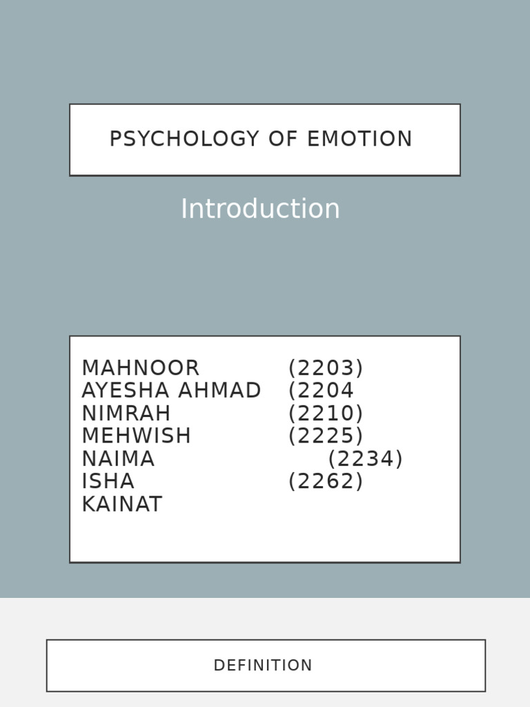 Psychology of Emotion Intro | PDF | Emotions | Psychology