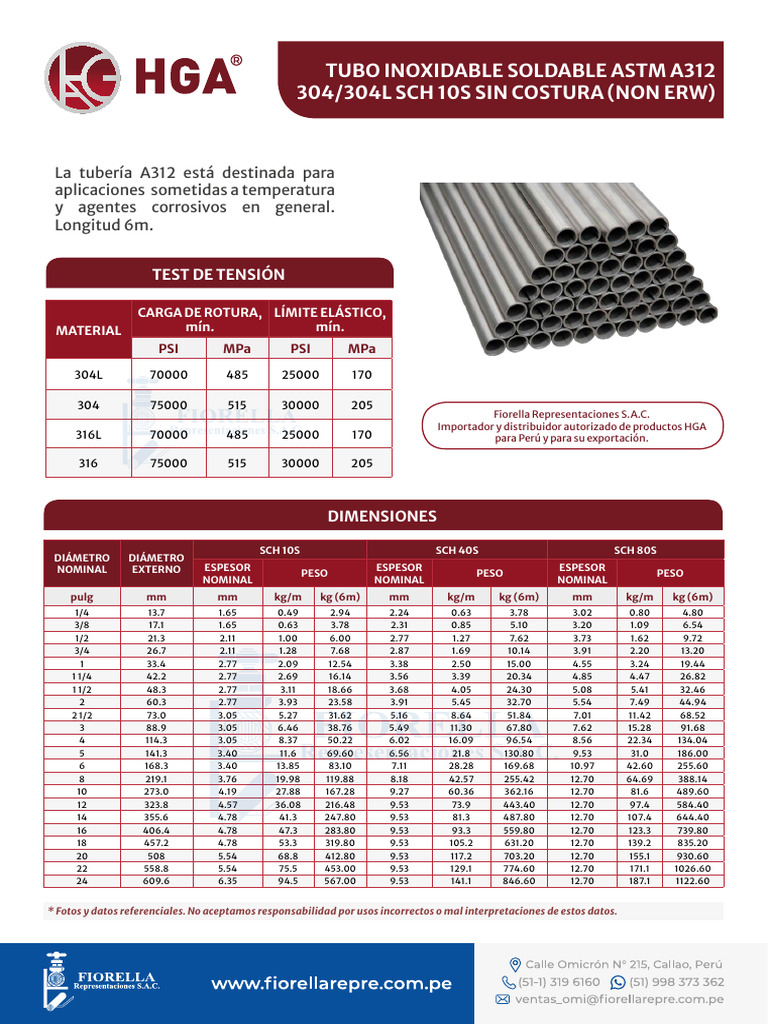 806014-Tub 1.5 Pulg Inox FT | PDF