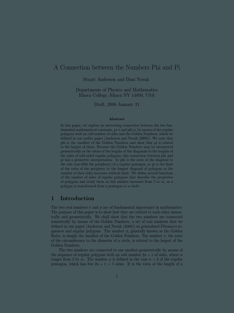 Connection φ and π (part 2) | PDF | Pi | Circle