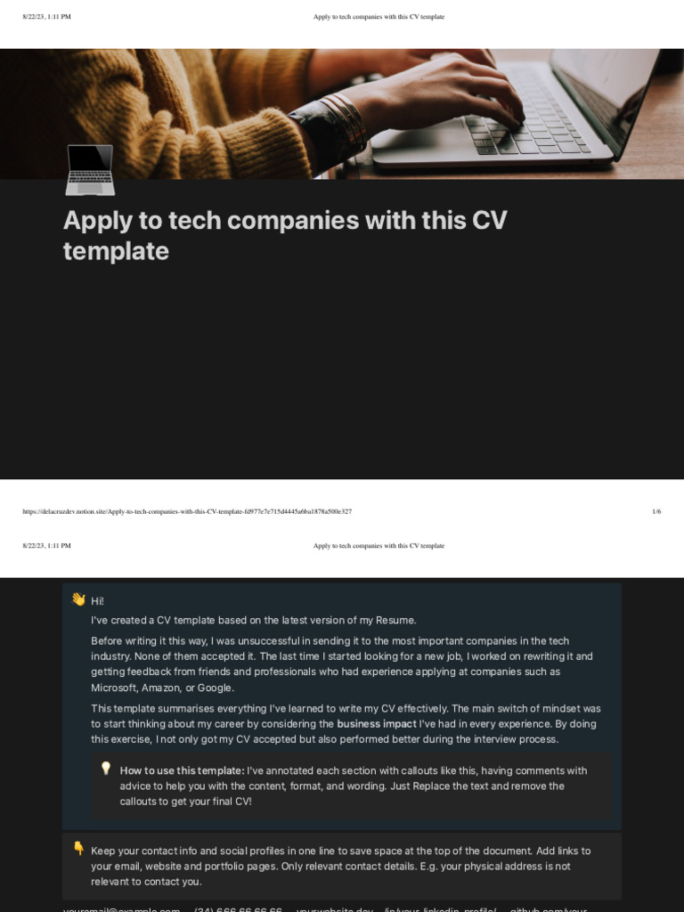 cv-template-for-SWE-compaines | PDF | Résumé