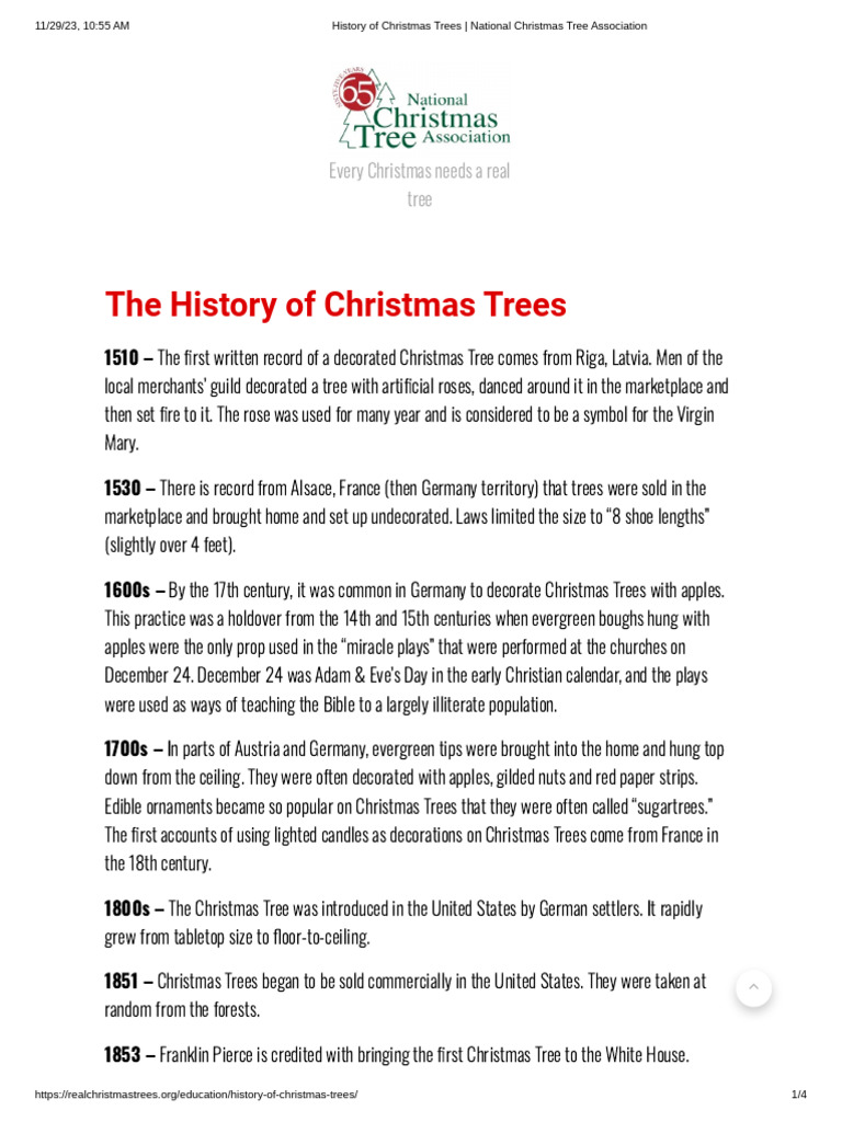 History of Christmas Trees - National Christmas Tree Association | PDF ...