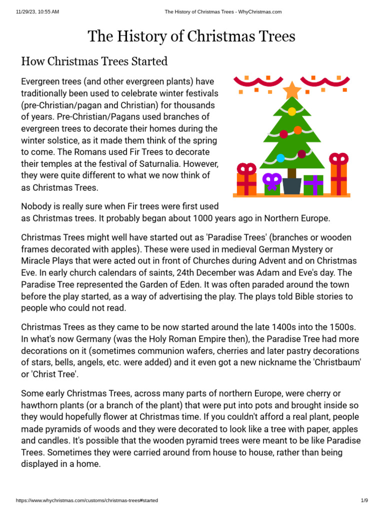 The History of Christmas Trees - WhyChristmas.com | PDF | Christmas ...