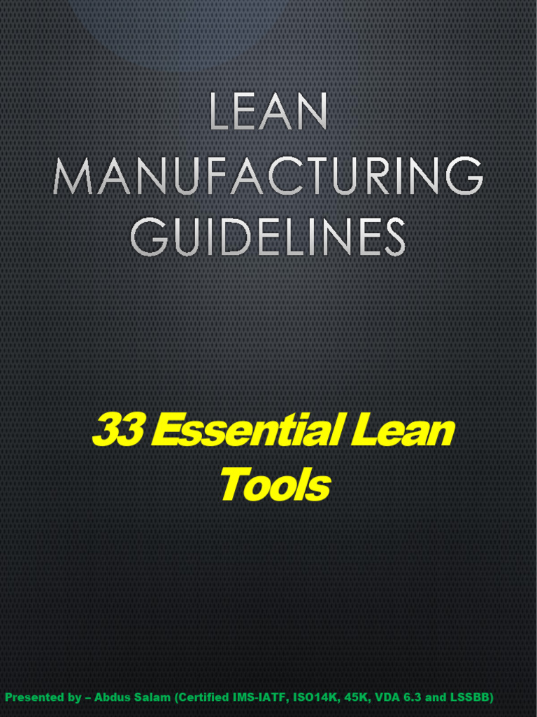 Essential Lean Manufacturing Tools Guide | PDF | Lean Manufacturing ...