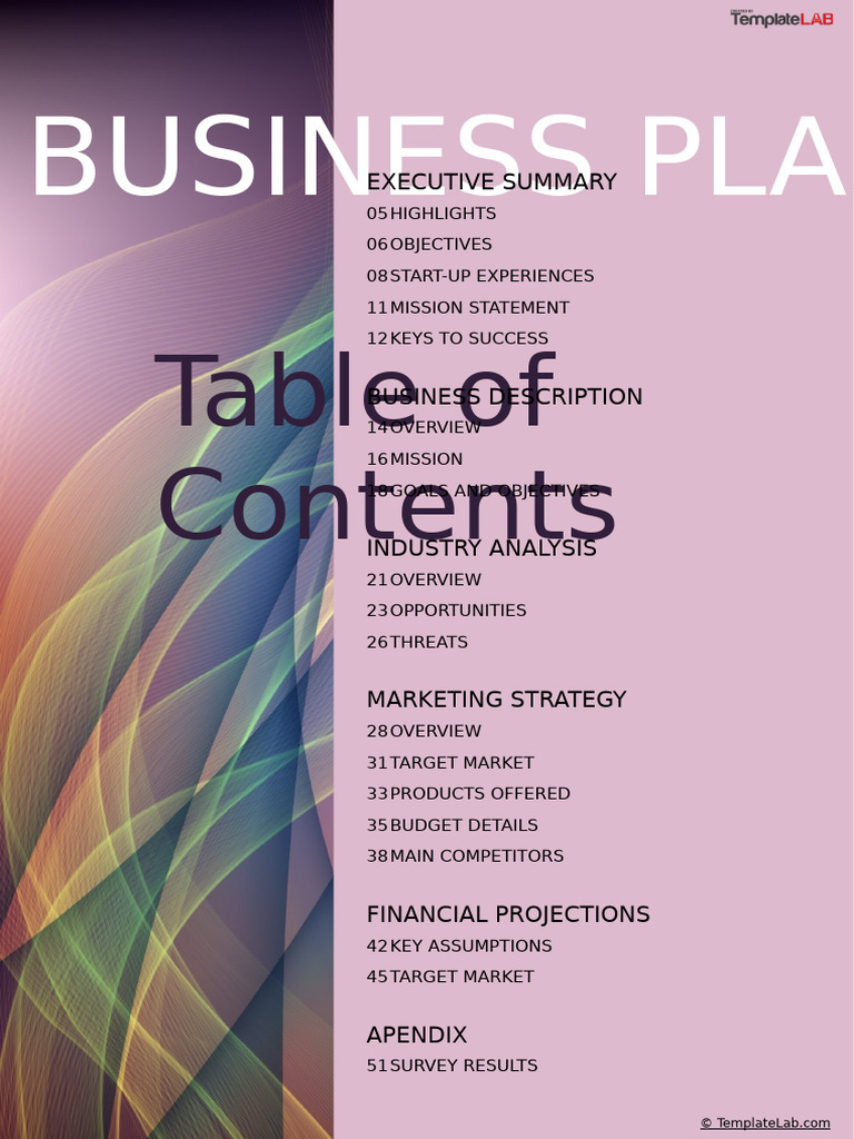 Home Business Plan Table of Contents | PDF