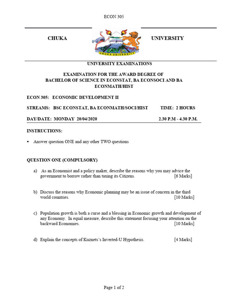 Econ 305 2 Pdf Economics Economic Development