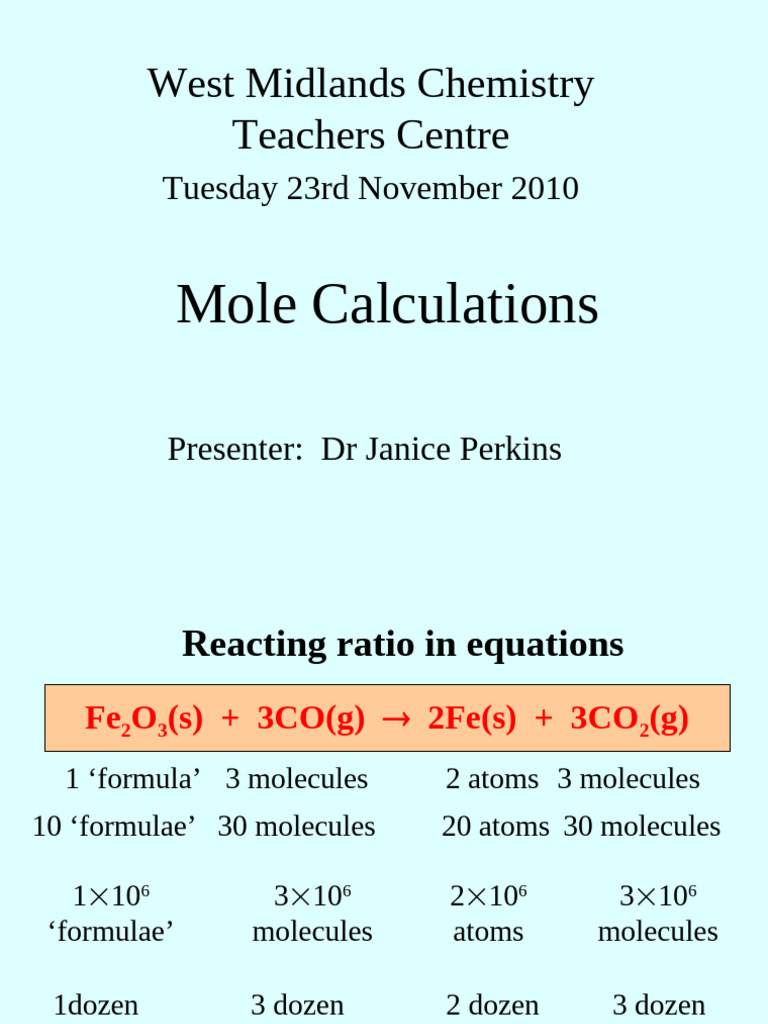 Moles 2010-2 | PDF | Mole (Unit) | Molecules