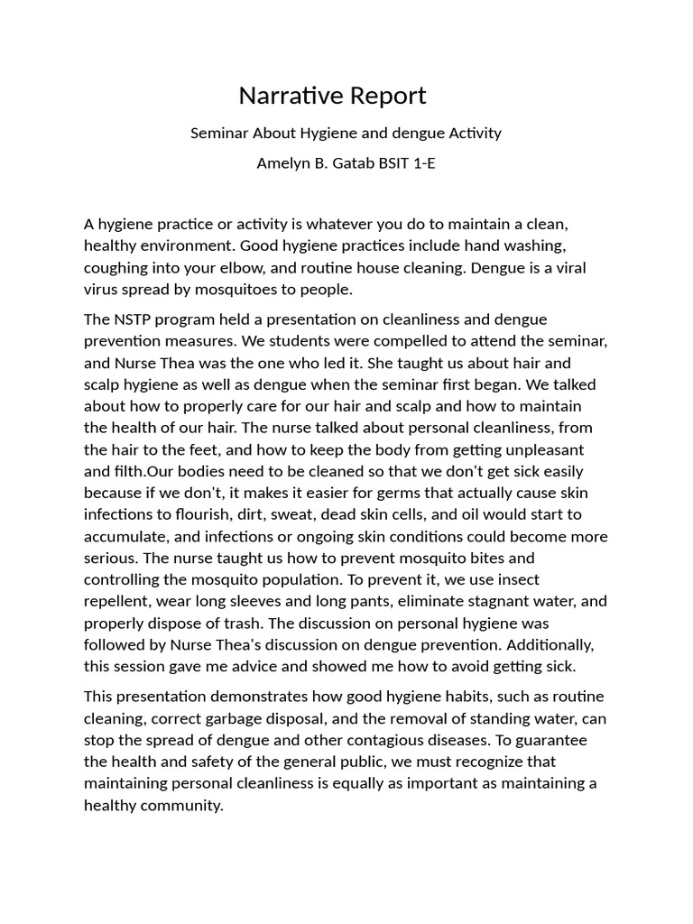 Narrative Report | PDF