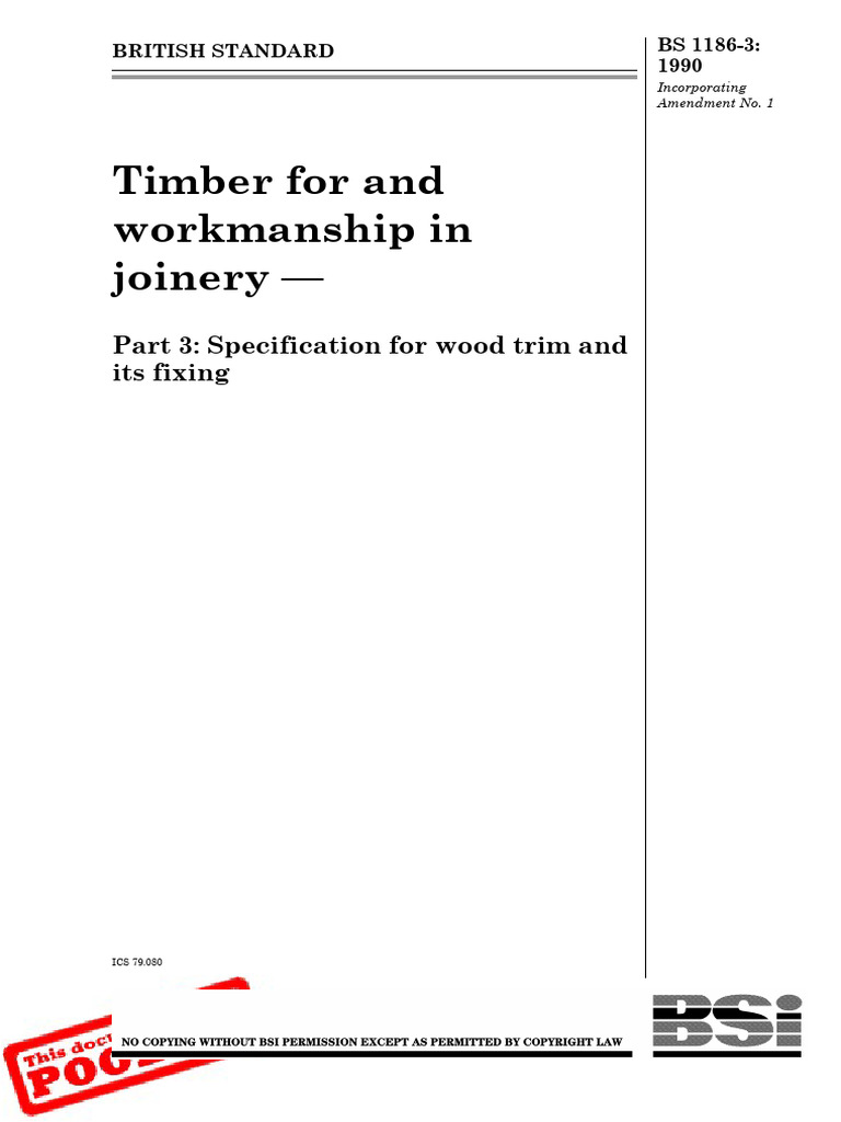 BS 1186-3: Wood Trim Specifications | PDF | Wood | Lumber