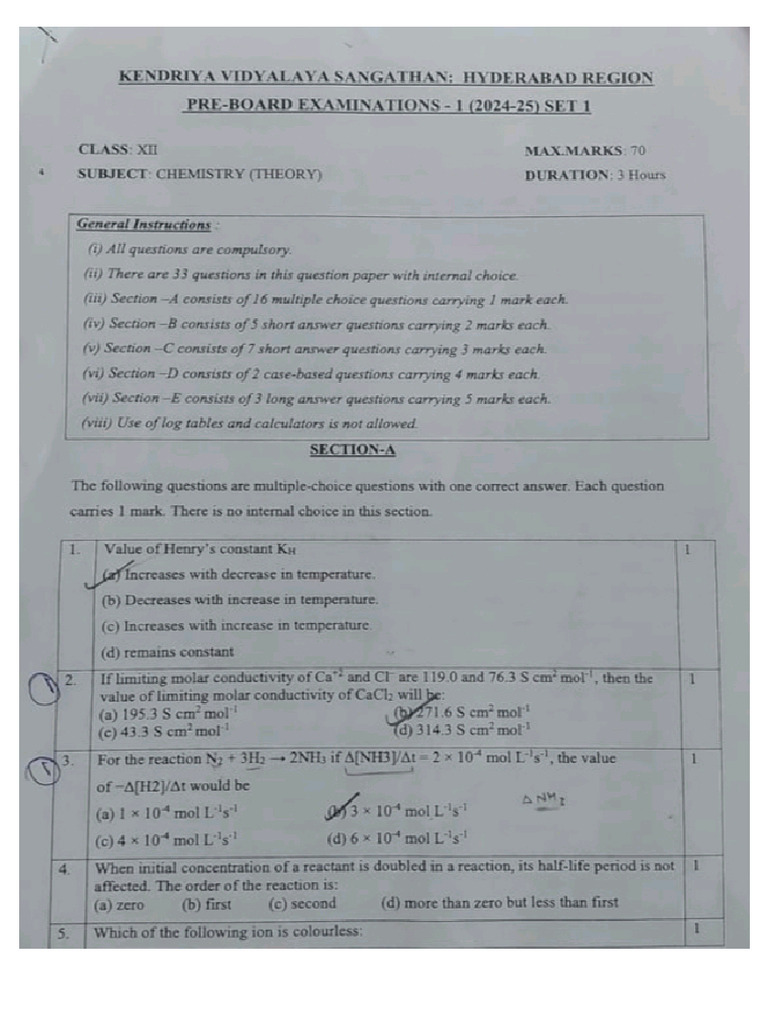 chemistry important questions | PDF