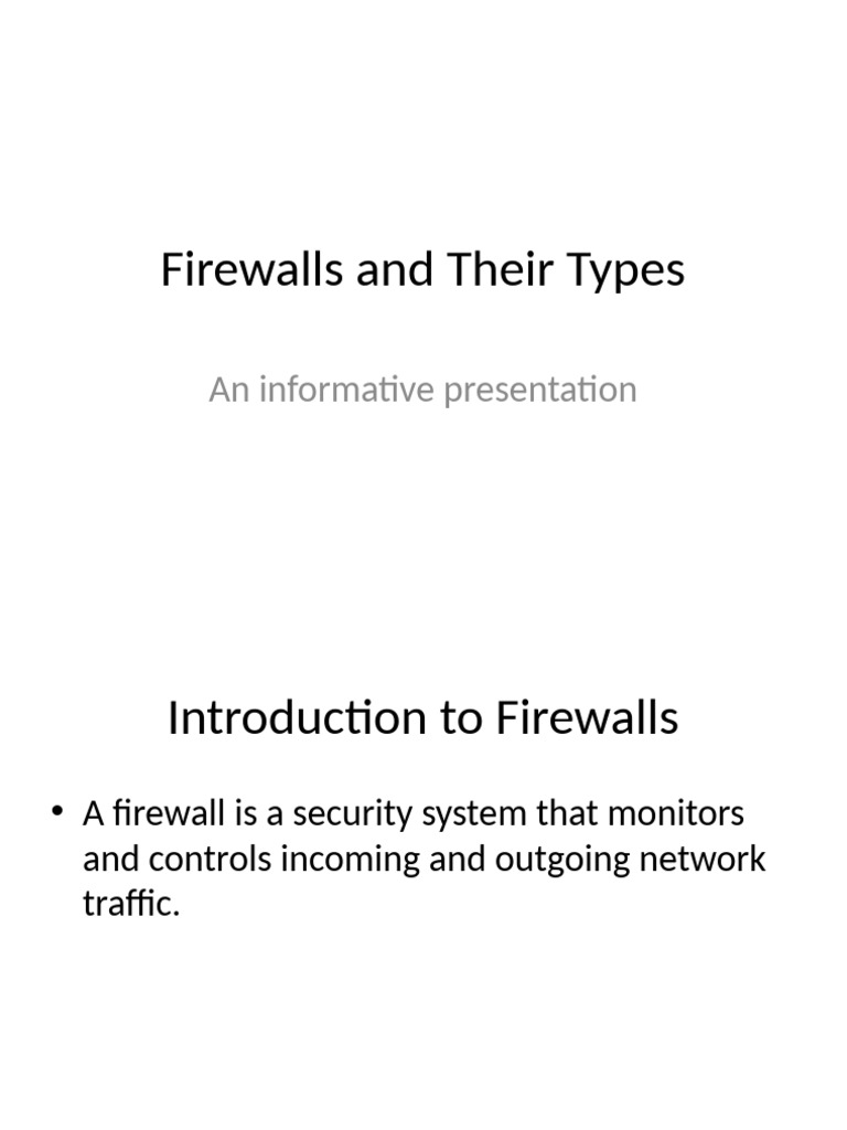 Firewall Types and Benefits Guide | PDF