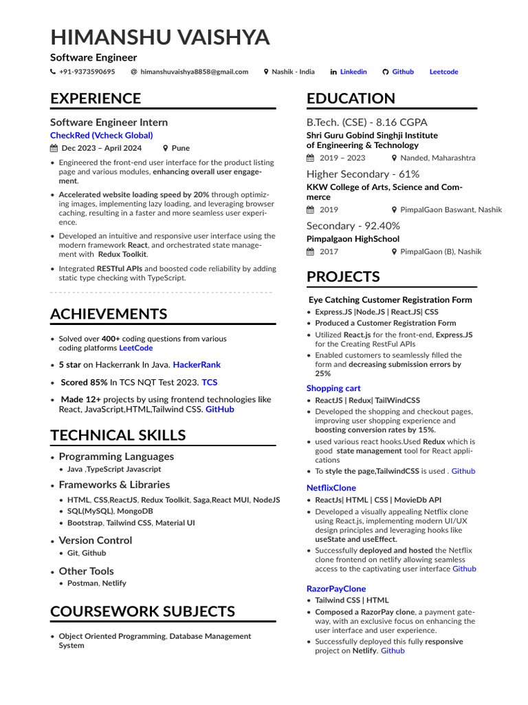 Himanshu Vaishya CS.pdf | PDF | Software Engineering | Software Development Himanshu Vaishya CS.pdf | PDF | Software Engineering | Software Development