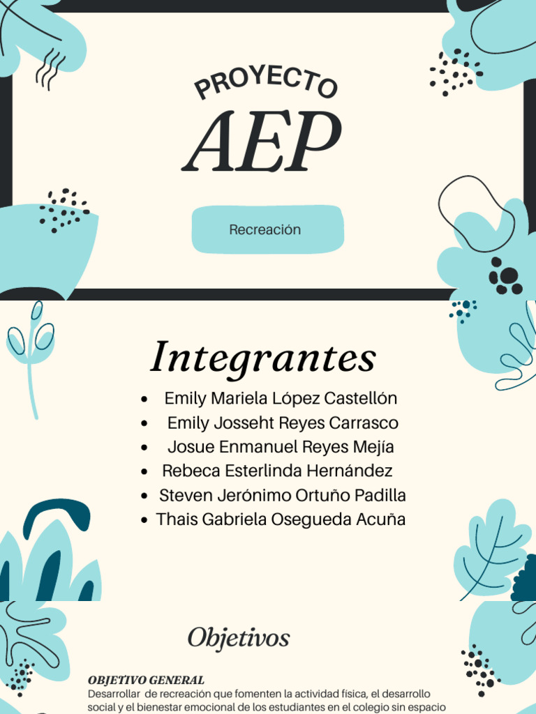Proyecto de AEP (Diapositiva) PDF | PDF | Recreación | Cognición