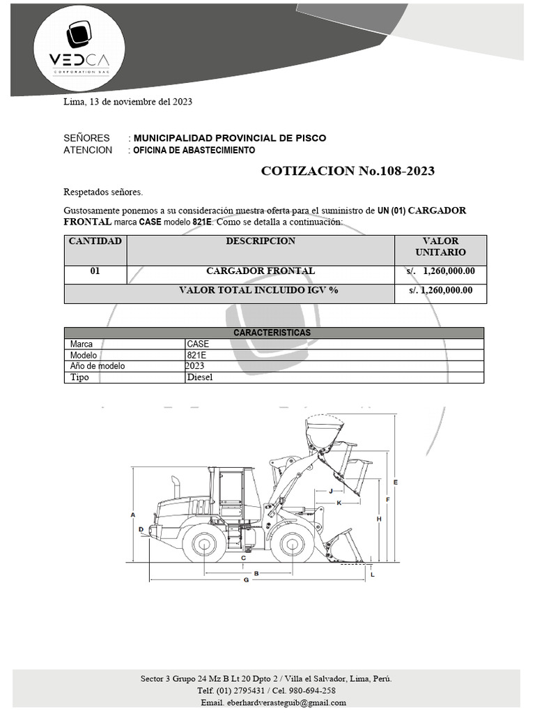 COTIZACION No.108-2023 VEDCA | PDF
