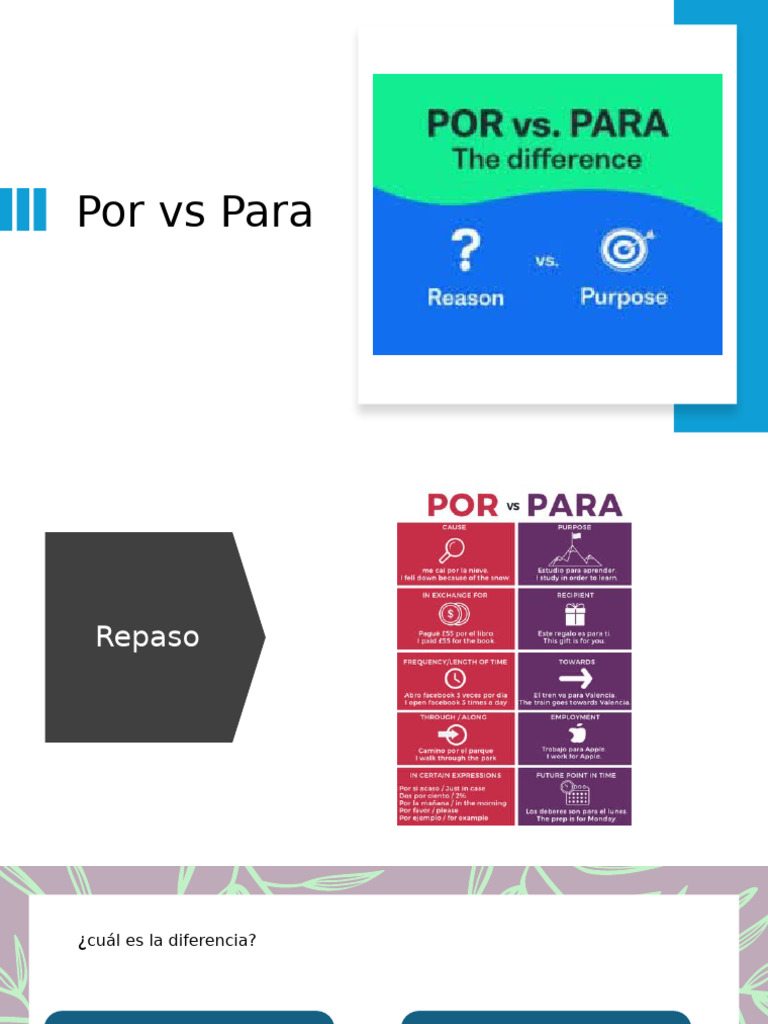 Por vs Para | PDF