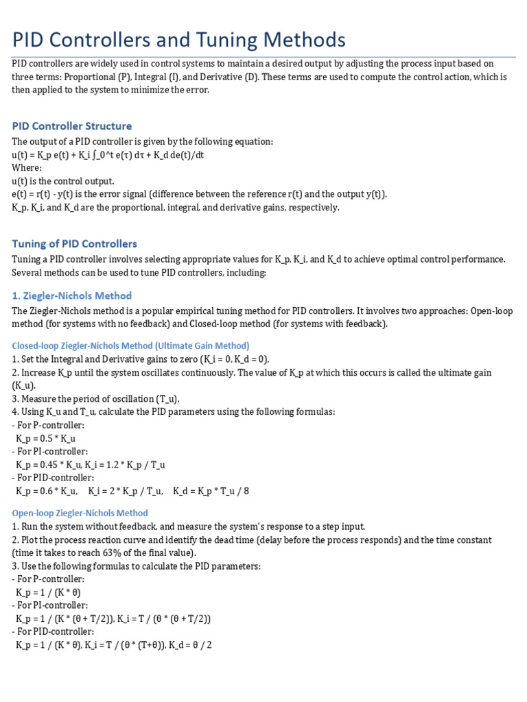 PID_Controllers_and_Tuning_Methods (1) | PDF | Control Theory ... PID_Controllers_and_Tuning_Methods (1) | PDF | Control Theory ...