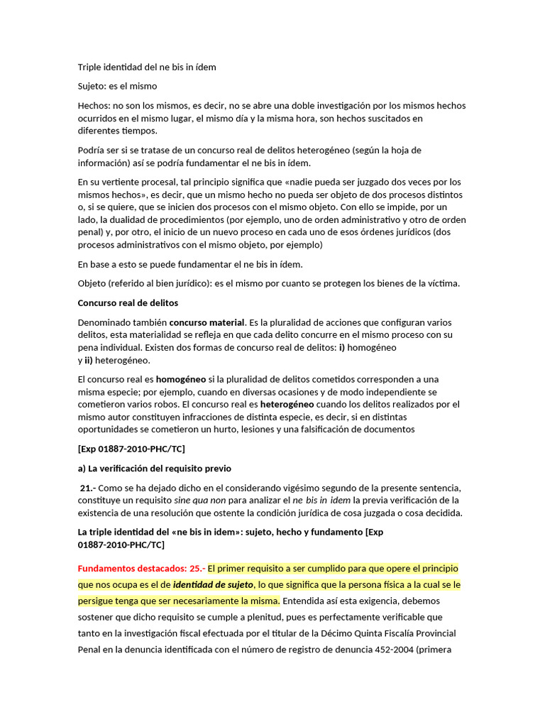 Triple Identidad Del Ne Bis in Ídem | PDF | Justicia | Crimen y violencia