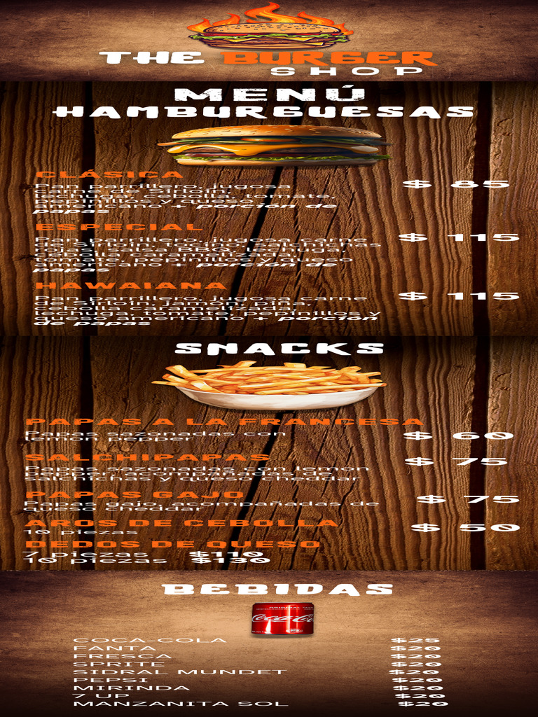 Menú the Burger Shop(2) | PDF