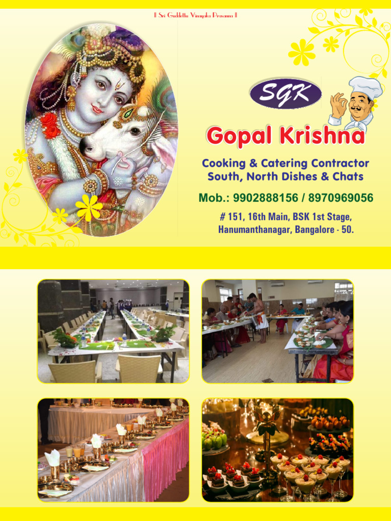 Gopal Krishna Menu Card | PDF | Pickling | Chutney