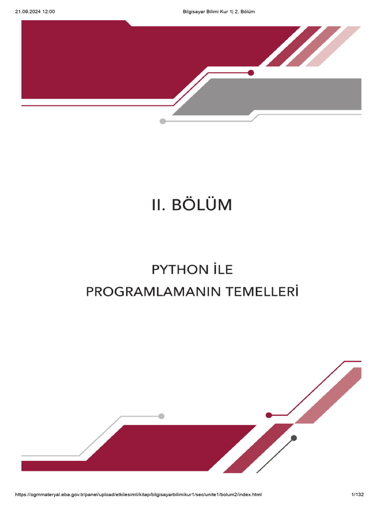 Bilgisayar Bilimi Kur 1 - 2. Bölüm | PDF