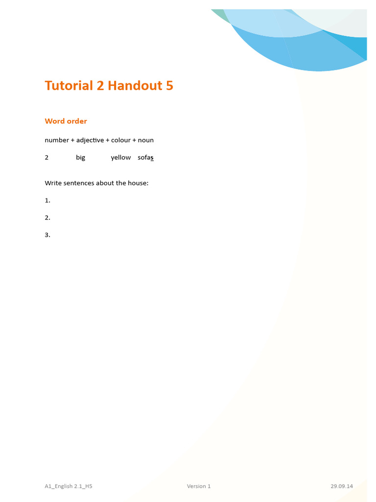 A1 - English 2.1 - H5 | PDF