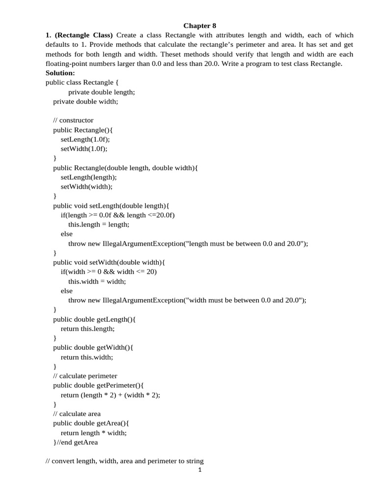 Java_CH8_Solutions | PDF | Object Oriented Programming | Computer ... Java_CH8_Solutions | PDF | Object Oriented Programming | Computer ...