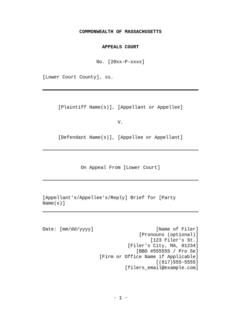 Brief%20Form | PDF | Brief (Law) | Appeal