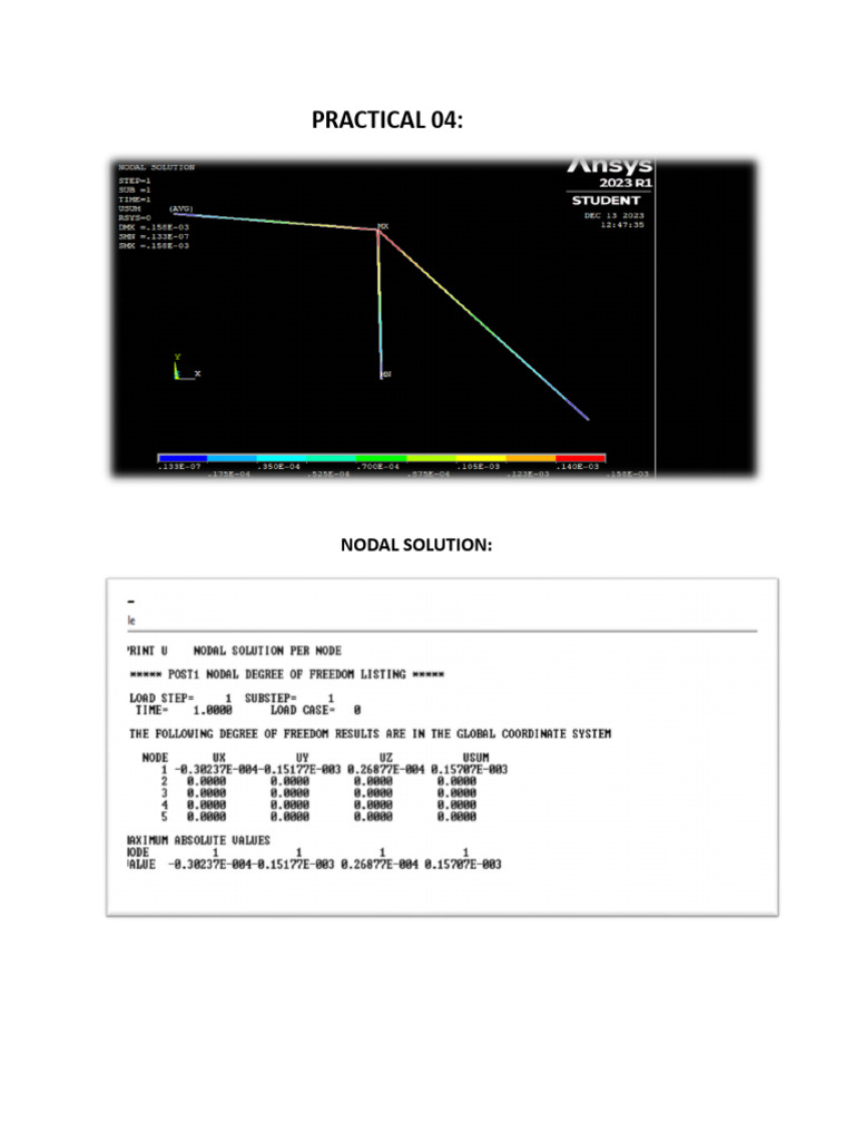 Nodal Solution & Reaction Forces | PDF