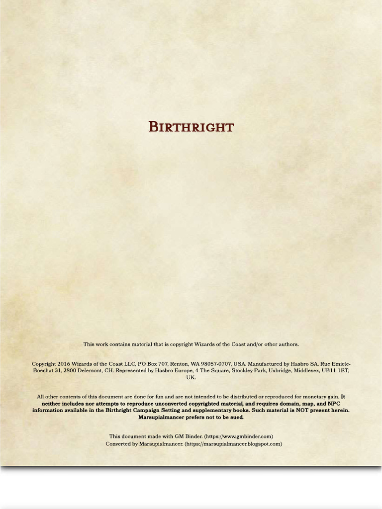 Birthright | PDF