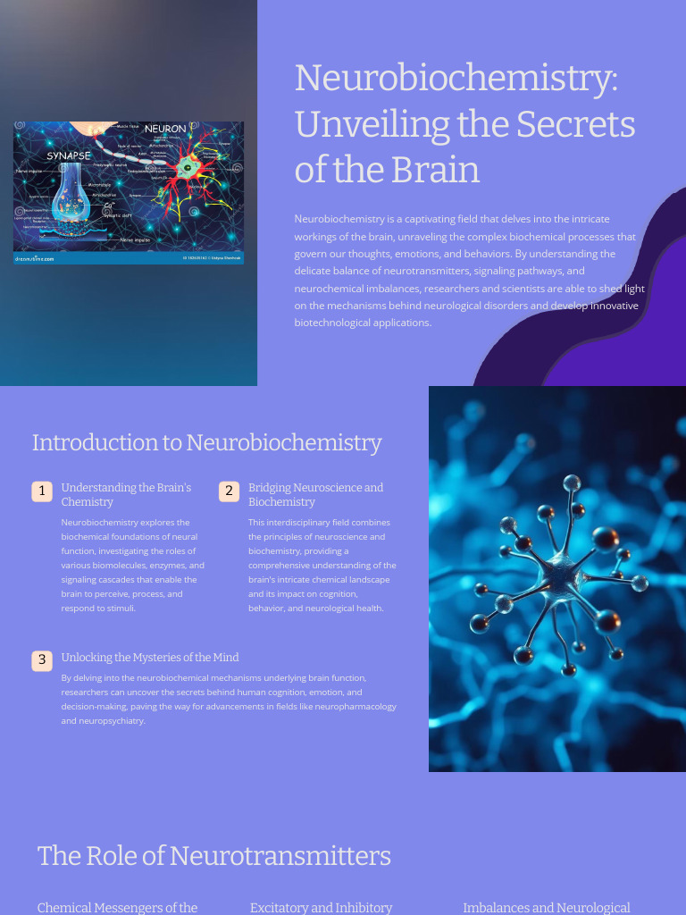 Neurobiochemistry Unveiling The Secrets of The Brain | PDF ...