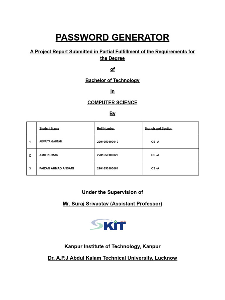 Password Generator - Mini Project 3 | PDF | Password | Security