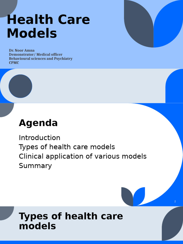Health Care Models-Dr Noor Amna | PDF | Stress (Biology) | Health Care