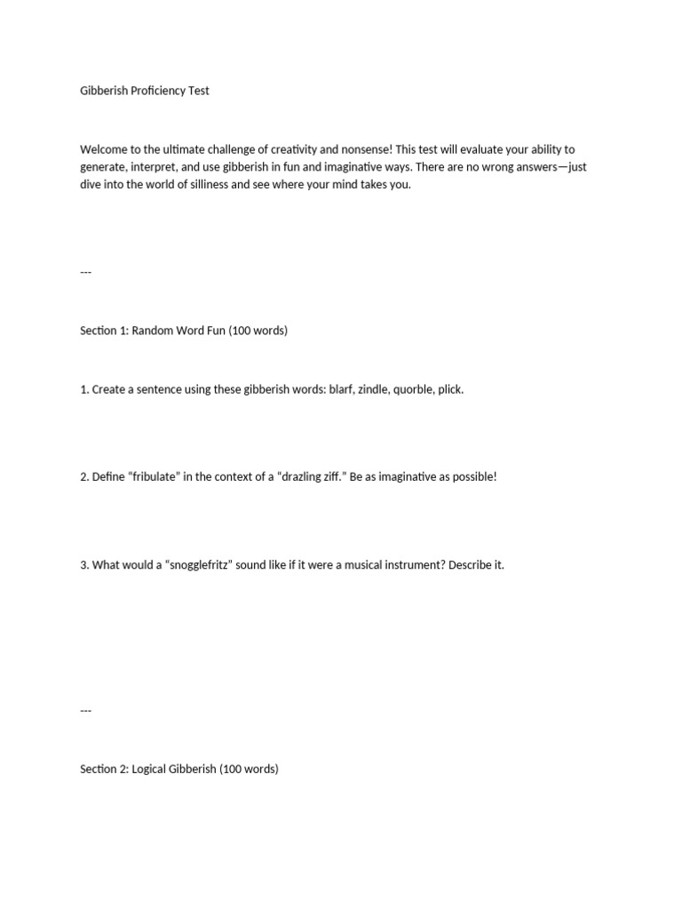 Gibberish Test | PDF