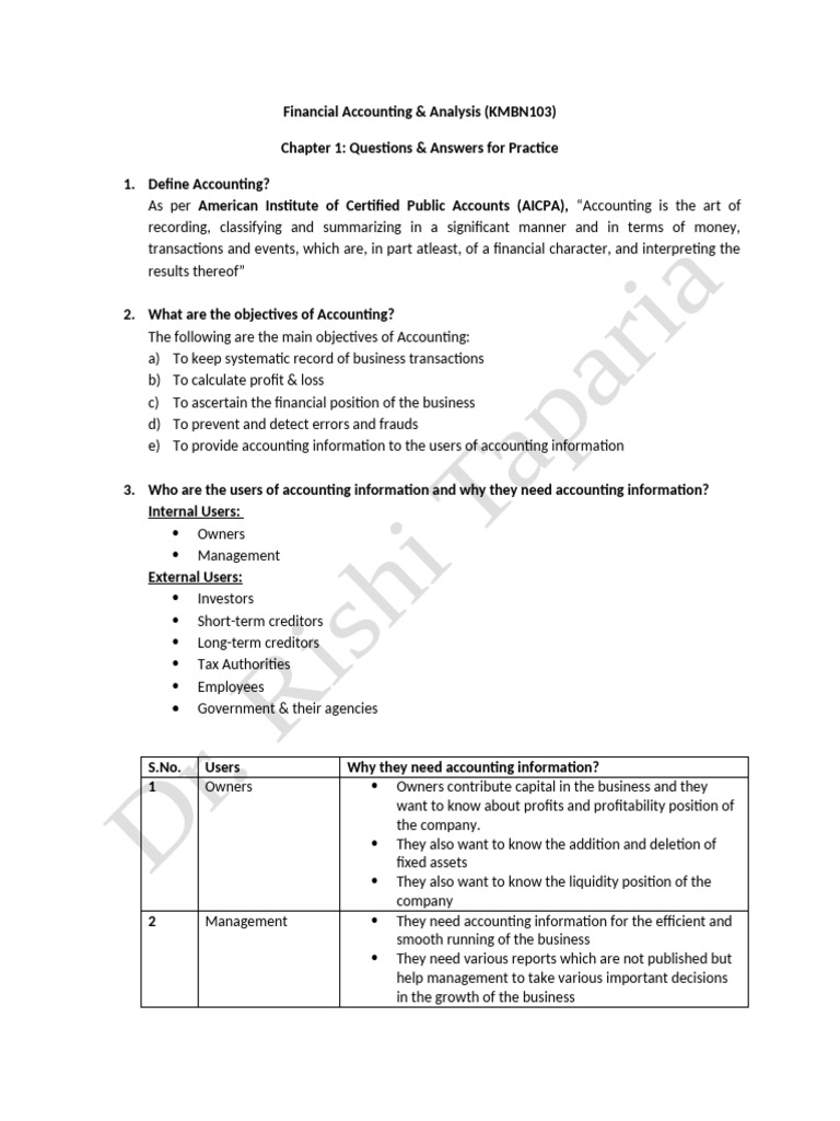 Financial Accounting Questionnaire | PDF | Debits And Credits | Expense