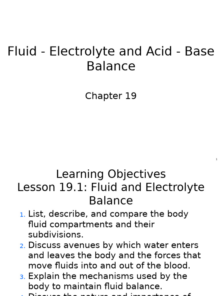 Fluid_and_Electrolyte_Balance | PDF | Electrolyte | Physiology