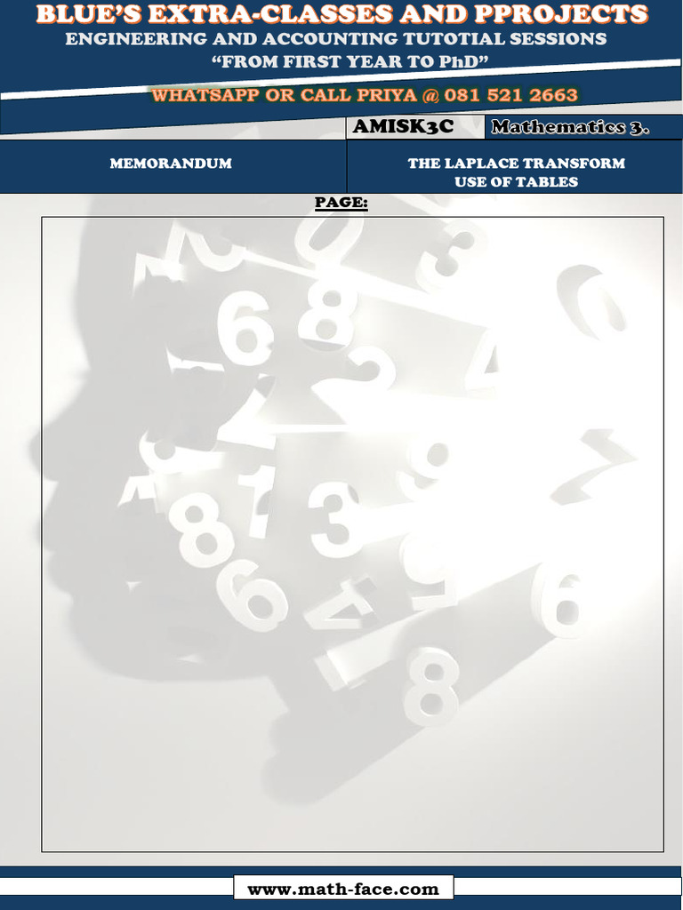 The Laplace Transform Use of Tables | PDF