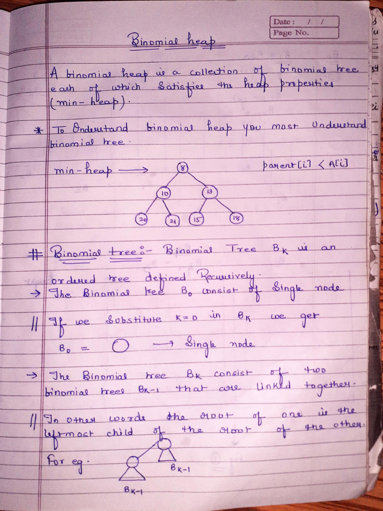Binomial Heap Notes 2 Pdf