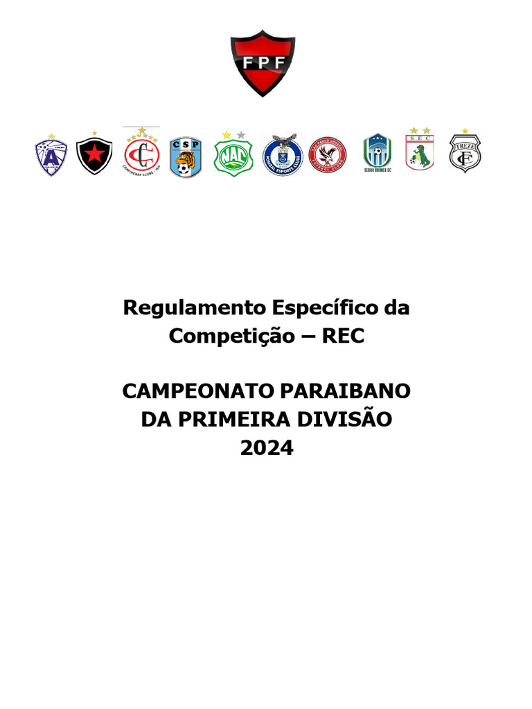 Regulamento Específico Da Competição REC Campeonato Paraibano Da ...