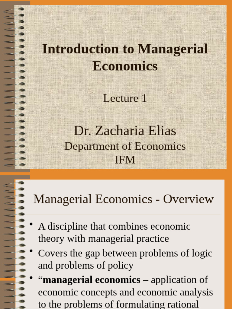 1 Intro To Managerial Economics | PDF | Demand | Economics