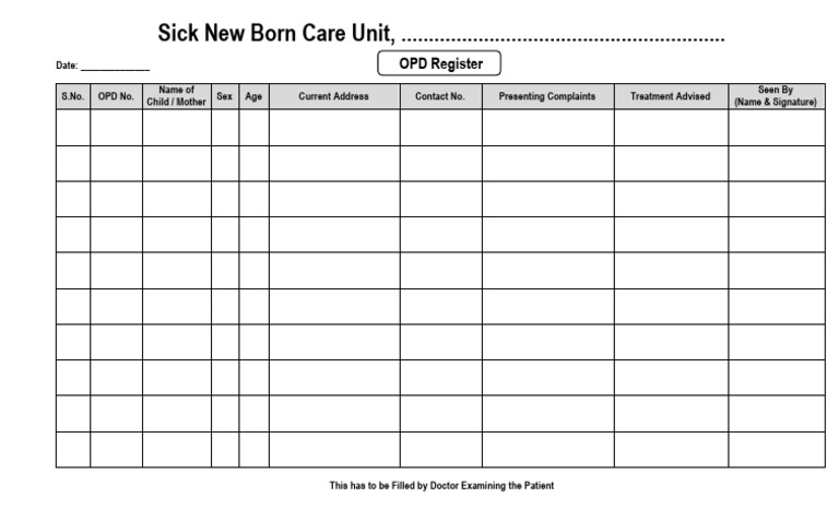 12-OPD Register | PDF