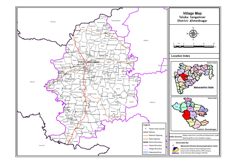 Sangamner Taluka Village Map | PDF | Remote Sensing