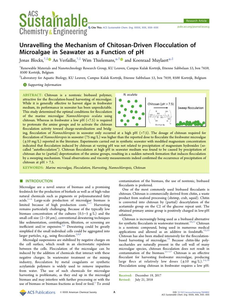 Blockx2018 - Floculation Chitosan | PDF | Ph | Chemistry
