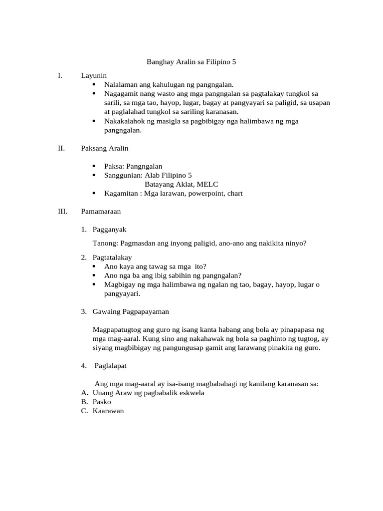 FILIPINO QUARTER 1 WEEK 2 LESSON PLAN | PDF FILIPINO QUARTER 1 WEEK 2 LESSON PLAN | PDF