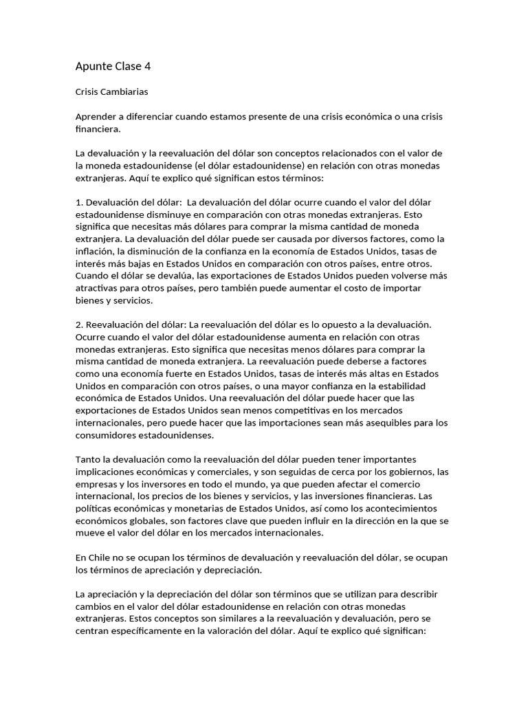 Clase 4 | PDF | Tipo de cambio | Dólar de los Estados Unidos