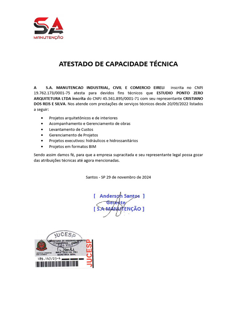 Modelo De Atestado De Residencia