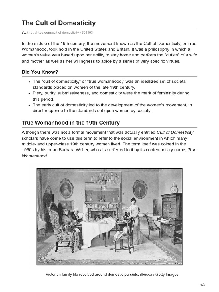 Wigington - The Cult of Domesticity | PDF | Identity Politics | Gender ...